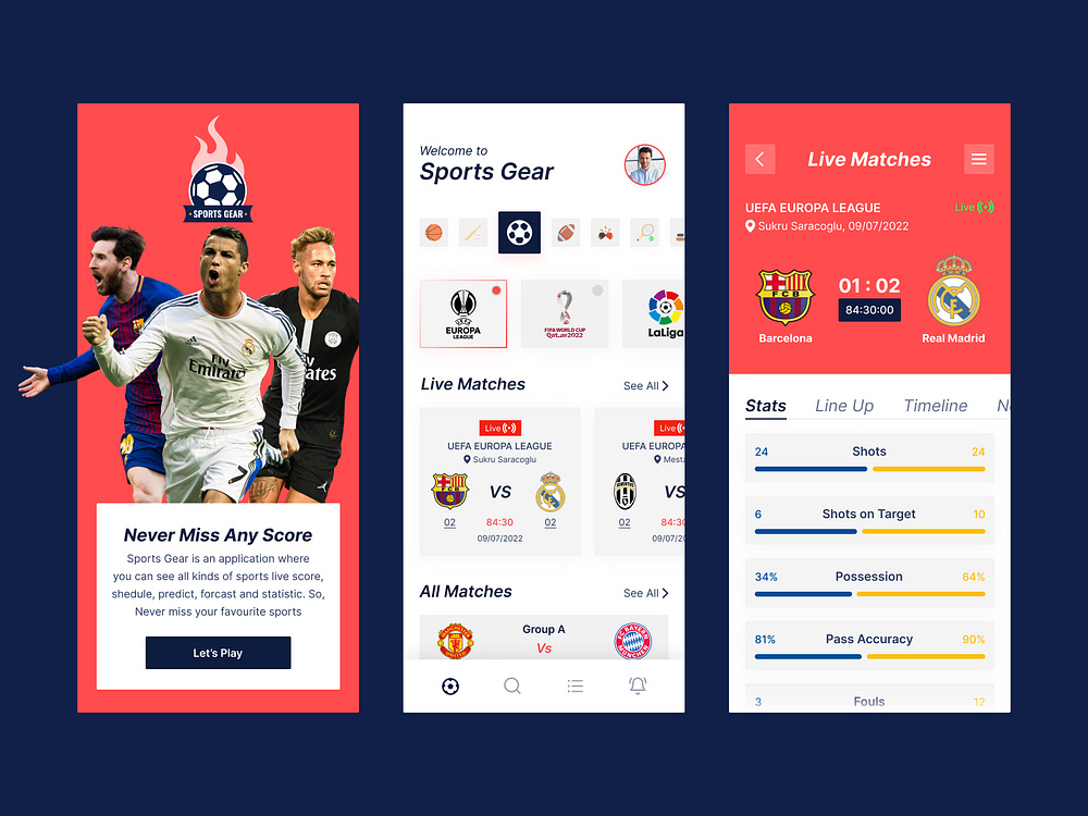 Sports App Design designs, themes, templates and downloadable graphic ...