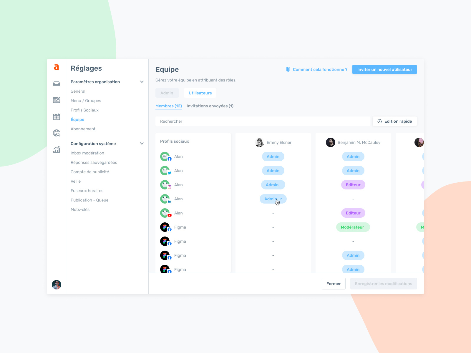 Agorapulse — Settings by Jocelyn Caron on Dribbble