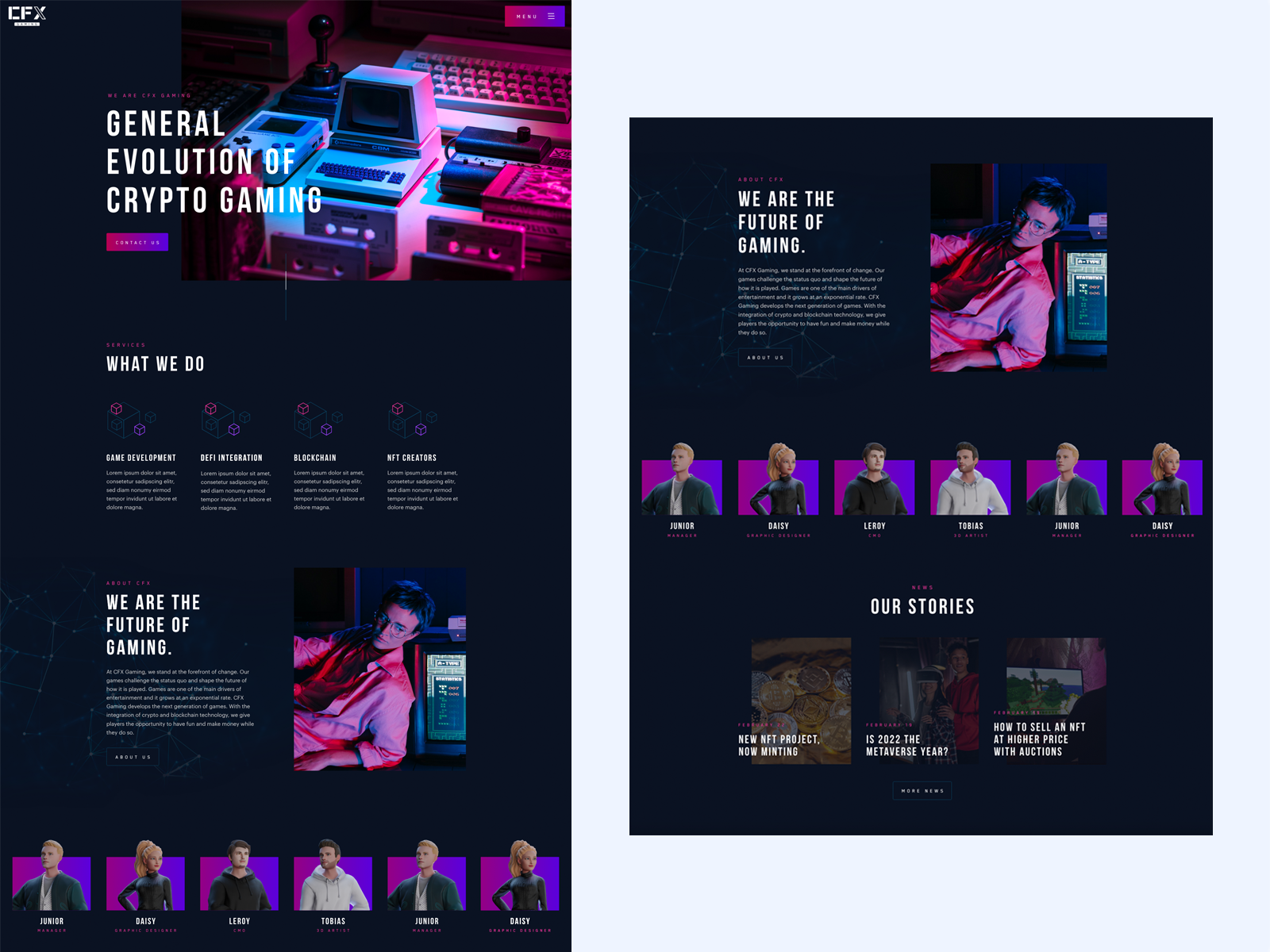 CFX Gaming re-design (crypto & NFT's) 📈 by Stefan Kuhl on Dribbble