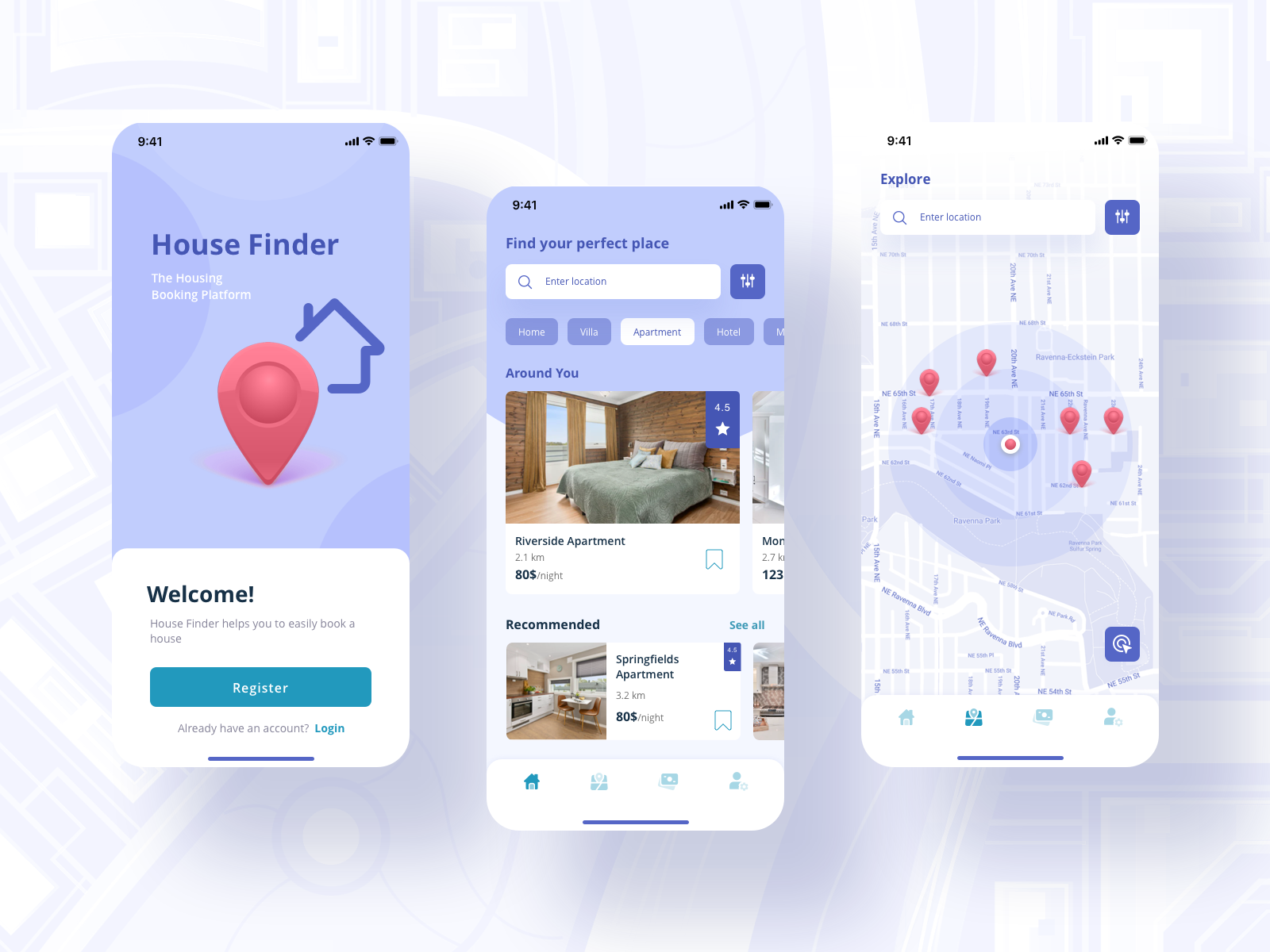 Housing booking app by Yuliia B on Dribbble