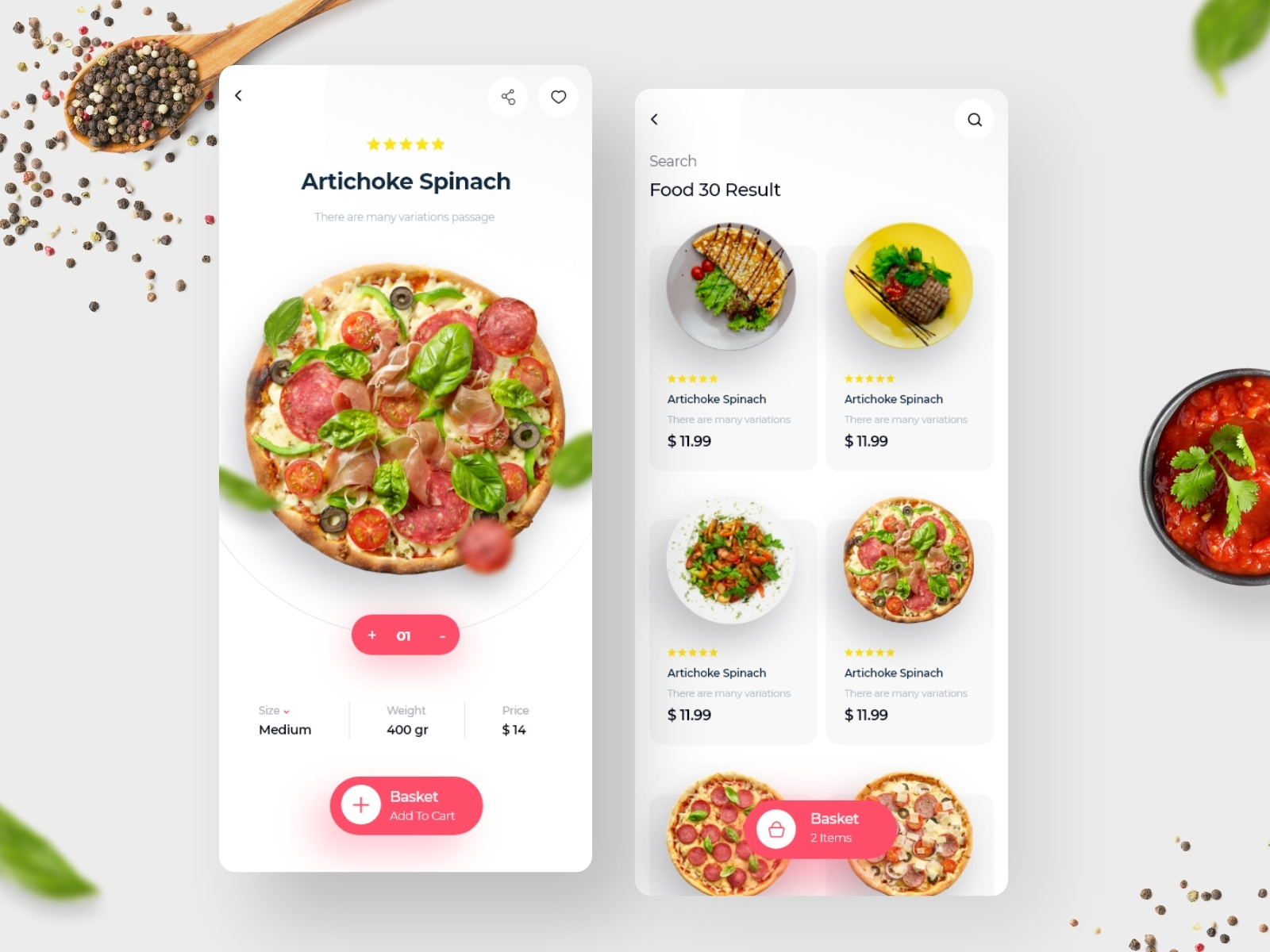 Food Ordering App by Lumin Art on Dribbble