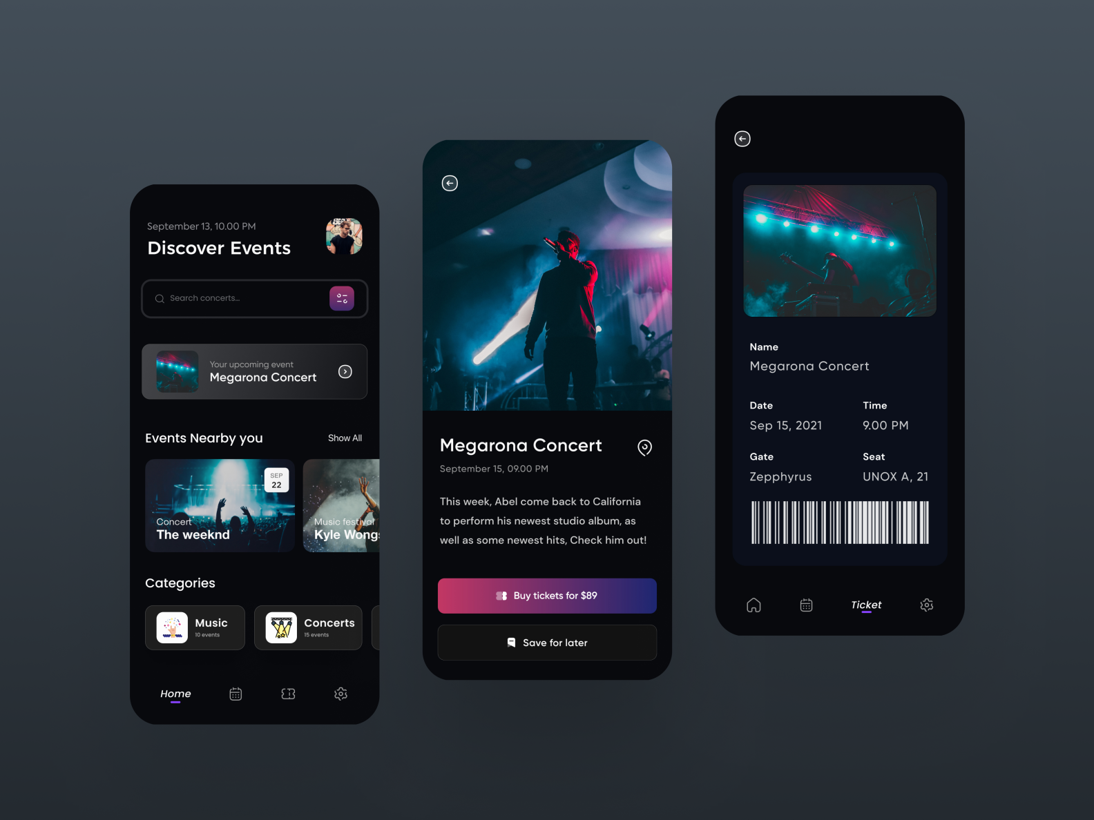 Event Booking App UI by Shivam Pednekar on Dribbble