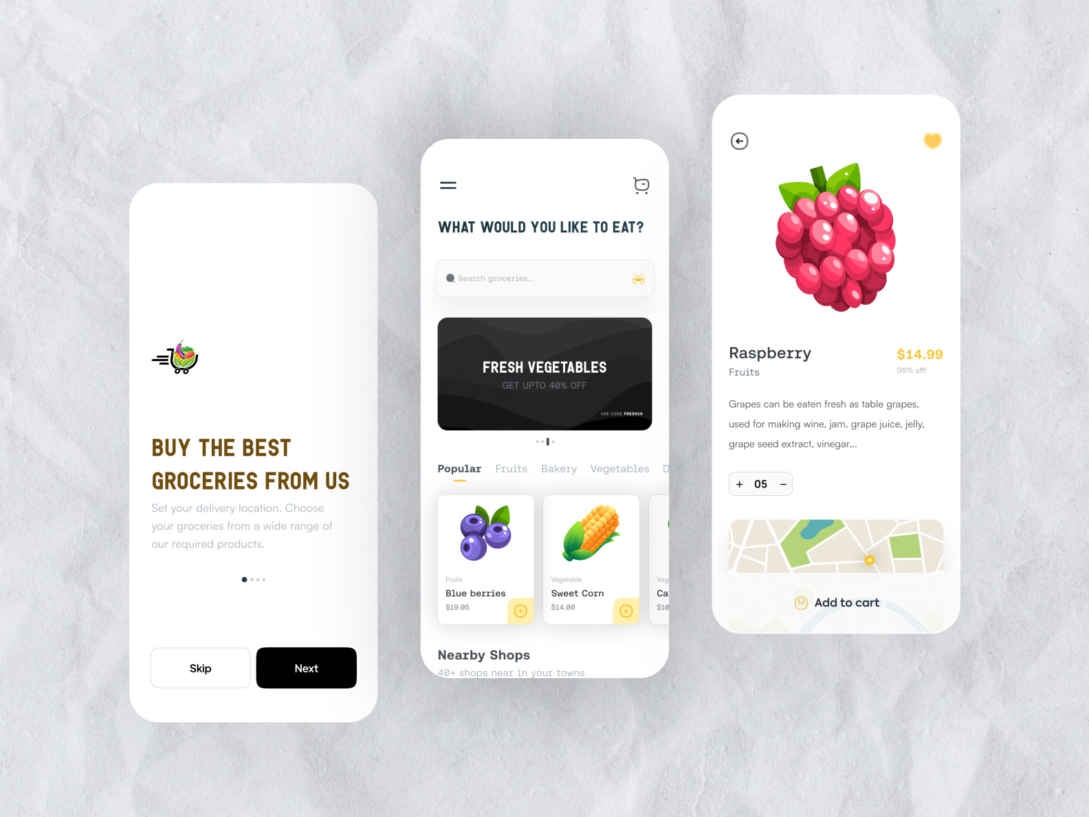 Grocery Store App UI by Shivam Pednekar on Dribbble