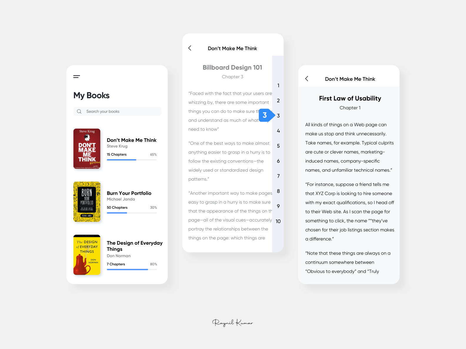Book App UI by Raynil Kumar on Dribbble