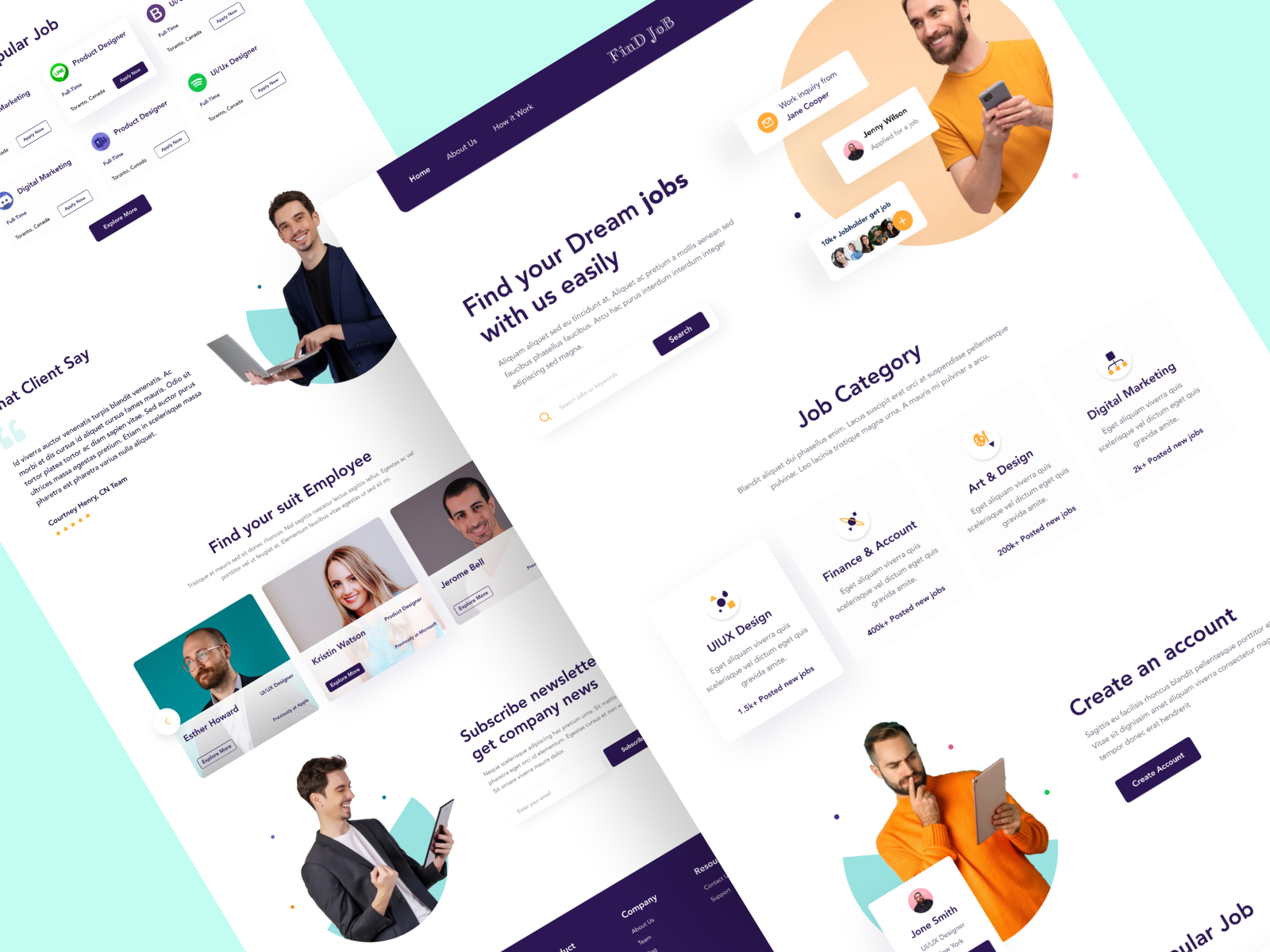 Job Finder landing page by Shahida Aktar on Dribbble Job Finder landing page by Shahida Aktar on Dribbble