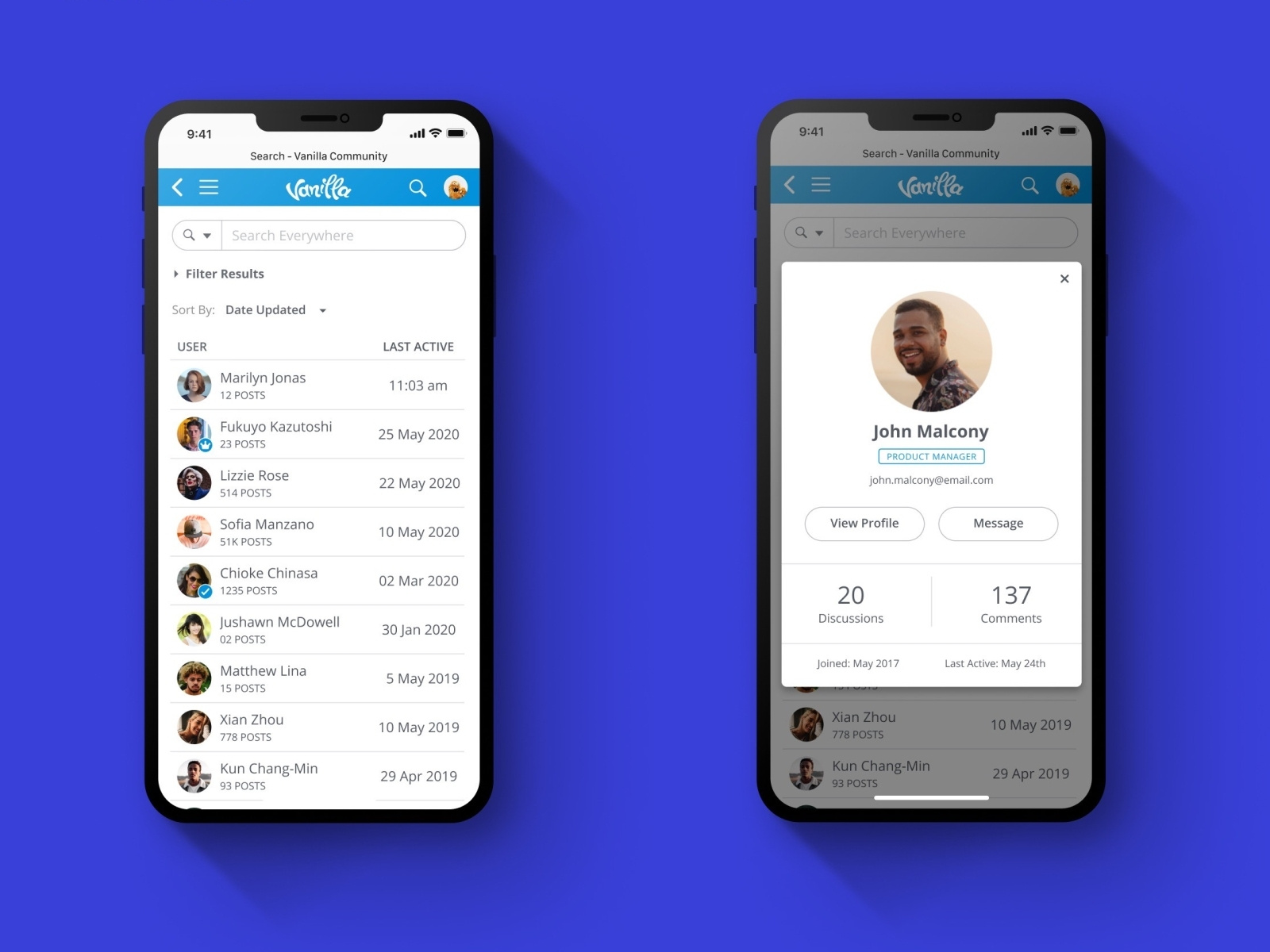 User card by Elisa Almeida on Dribbble