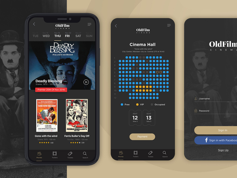 Free Film App UI Design Template by Andy W on Dribbble