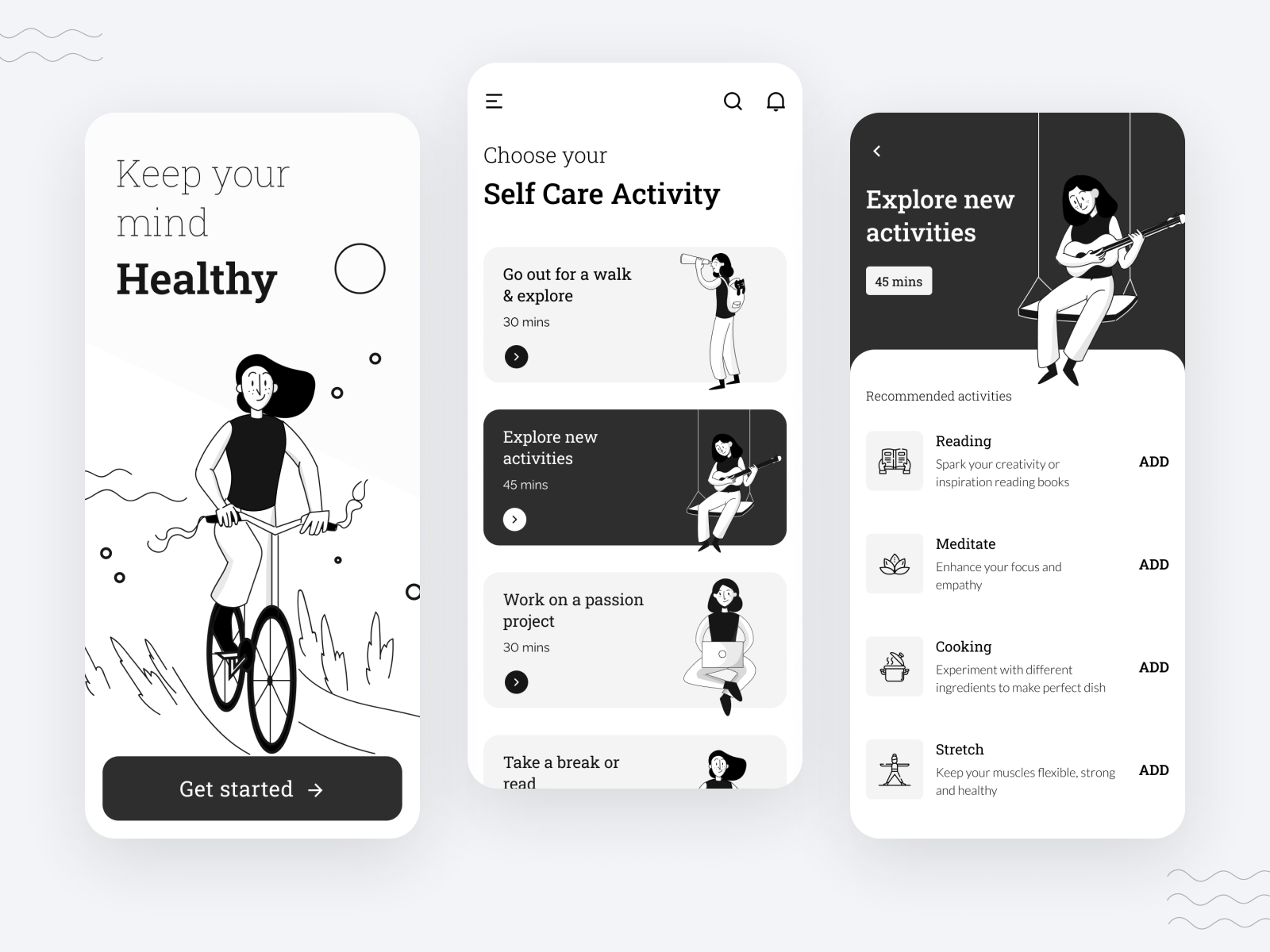 Self Care App by Yugal Mahajan for Nickelfox - UI/UX Design on Dribbble