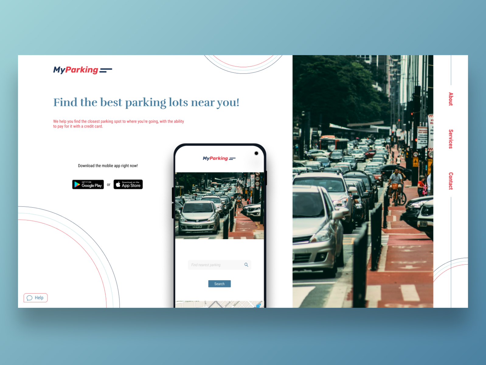MyParking - web landing page by RAJAT on Dribbble