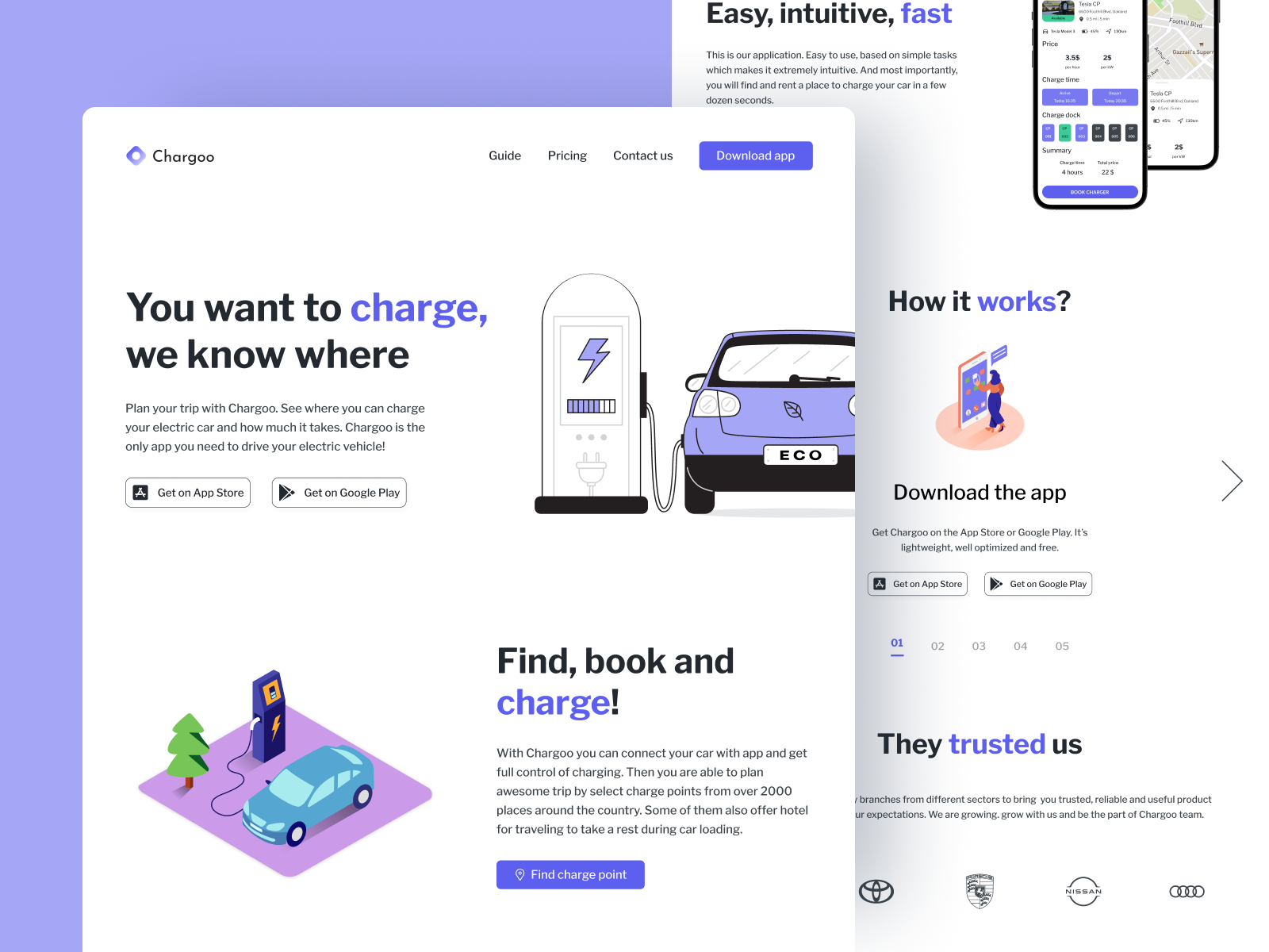 Chargoo | Landing Page for Mobile App by Jakub Strach on Dribbble