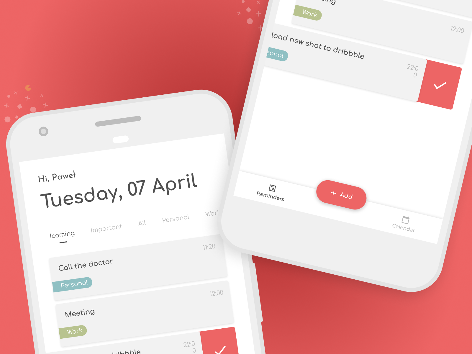 Reminder app concept by Paweł Chochura on Dribbble