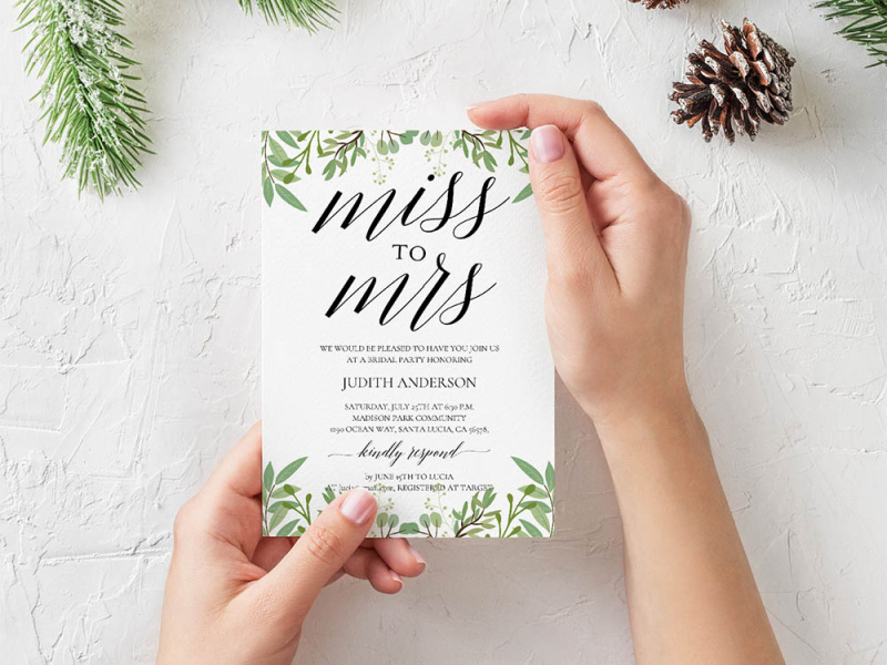 Free 5x7 Bridal Shower Invitation Template By Rio Sanchez On Dribbble