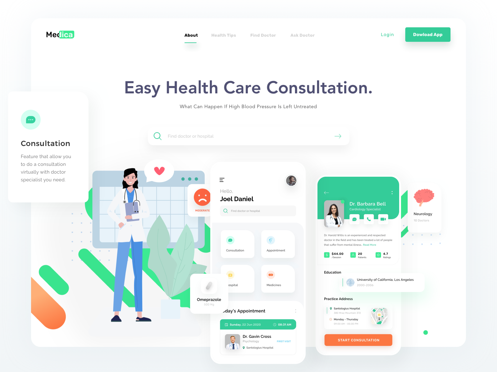 Healthy app landing page by Jajang Irawan for Crafter Digital on Dribbble