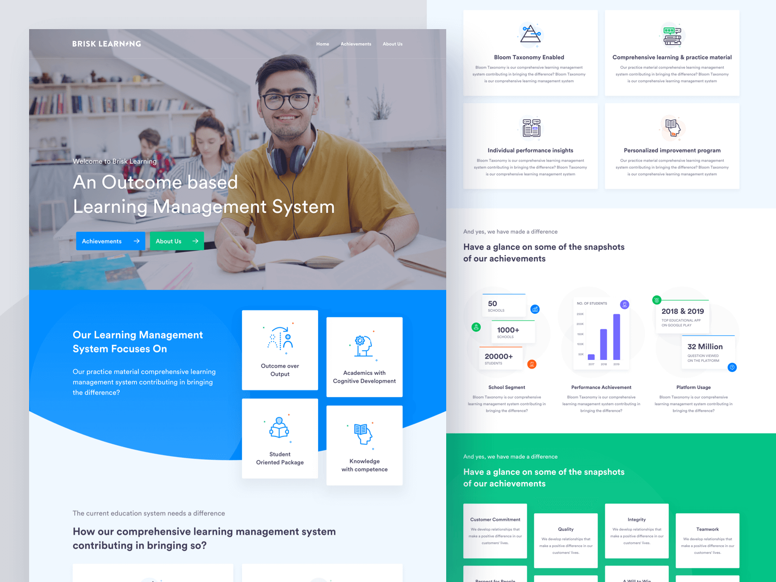 Brisk Learning - Homepage by Shabbir Manpurwala on Dribbble