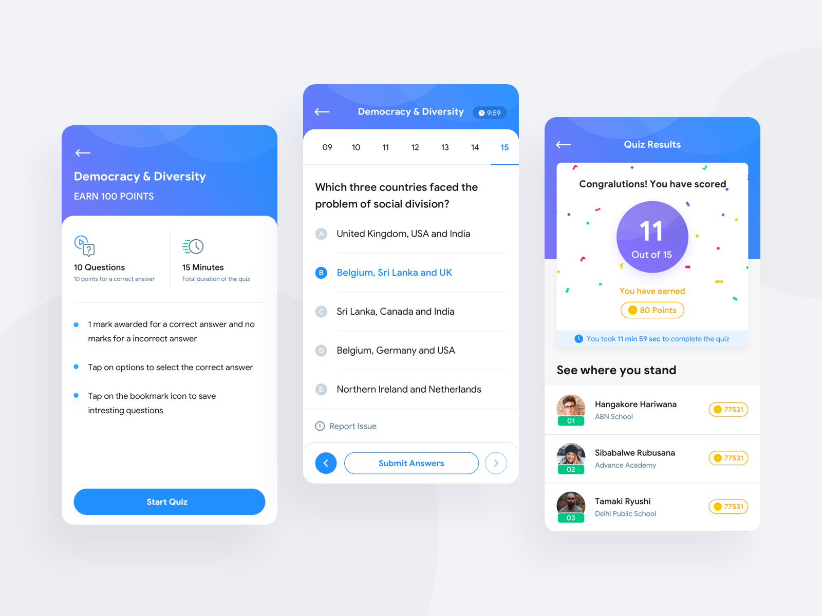 OyeExams - Quiz Results and Instruction by Shabbir Manpurwala on Dribbble
