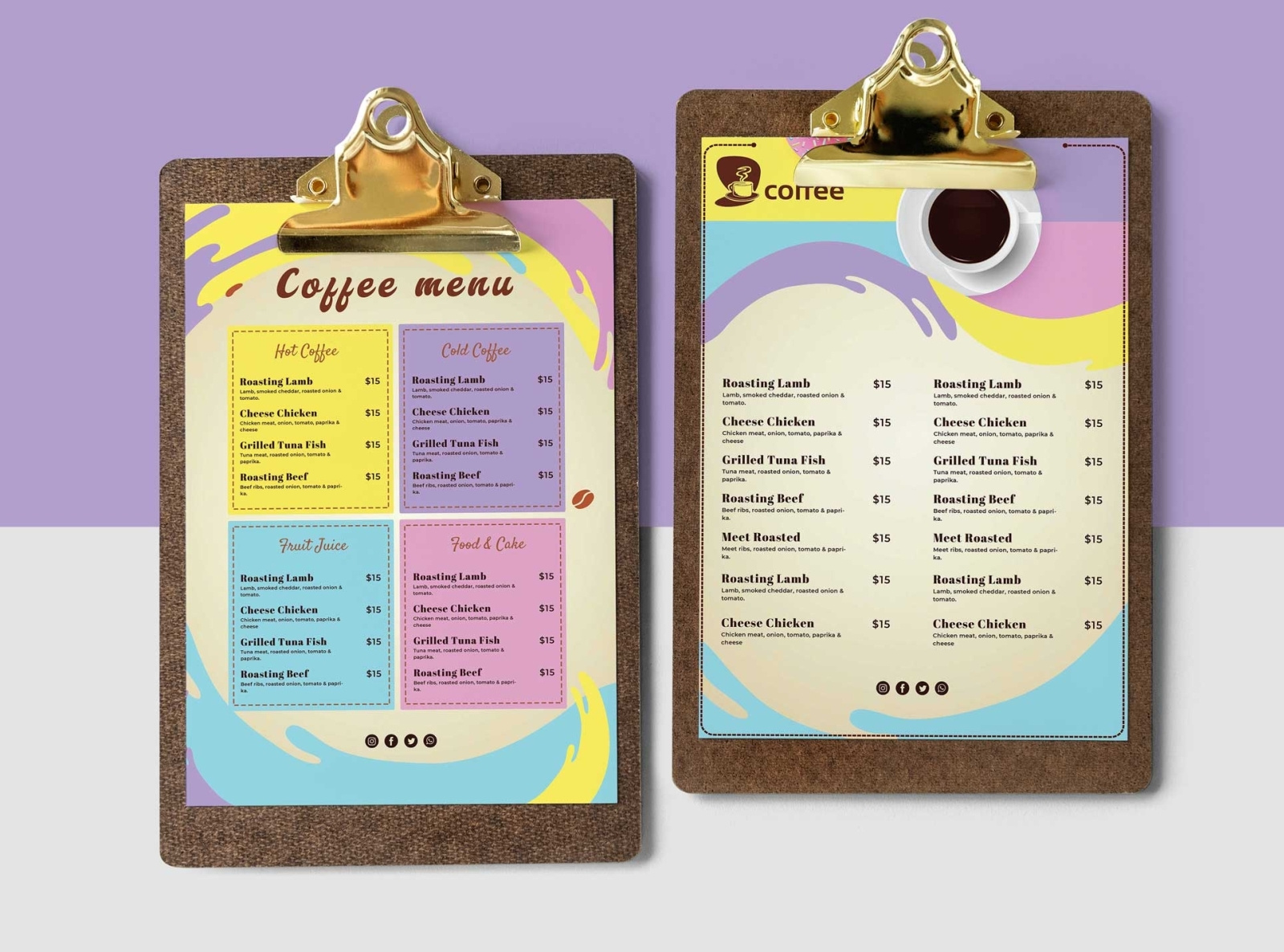 Coffee Shops Menu Design Templates by Anuj Kumar on Dribbble