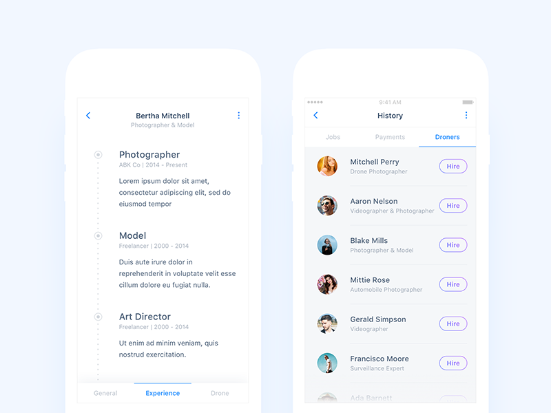 Resume & Hires History by Nimasha Perera on Dribbble