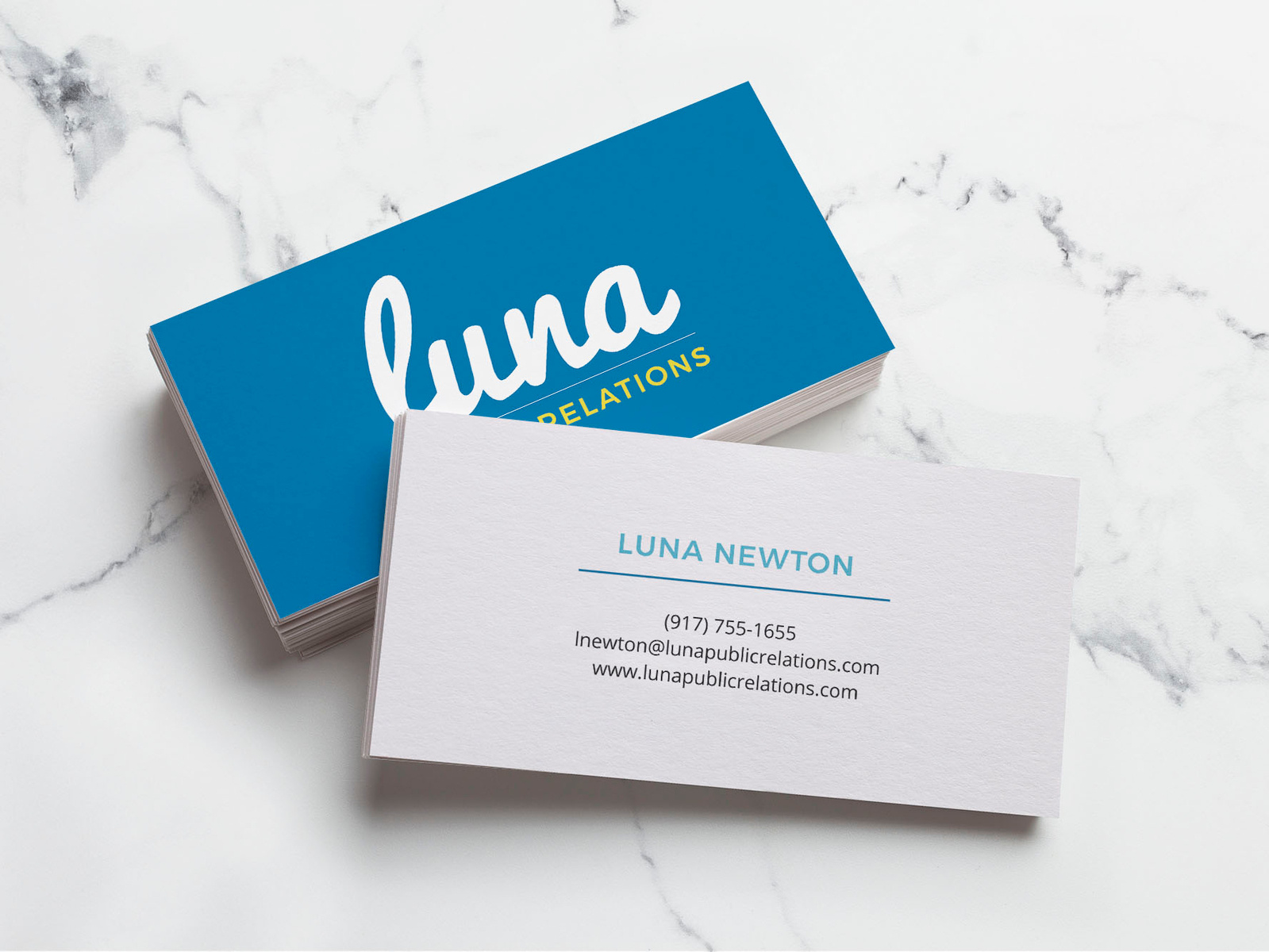 Luna Public Relations Business Card Design by Julia Rand on Dribbble