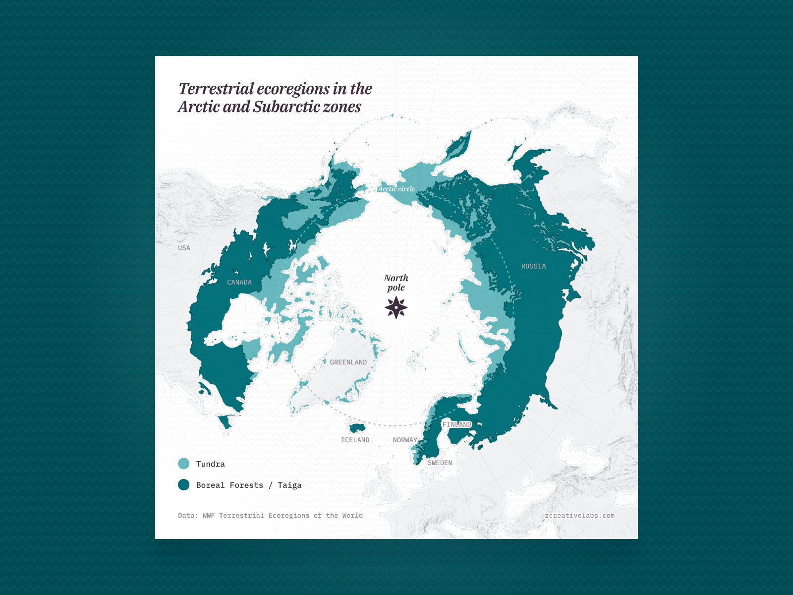 Terrestrial ecoregions in the Arctic and Subarctic zones by z creative ...