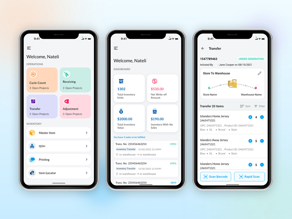 Inventory management app by Manu Sankar on Dribbble