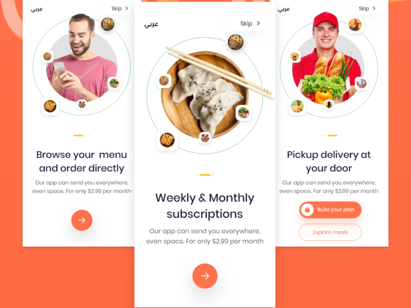 Splash Screens For Caterfood Mobile Application by Mario Alfred on Dribbble