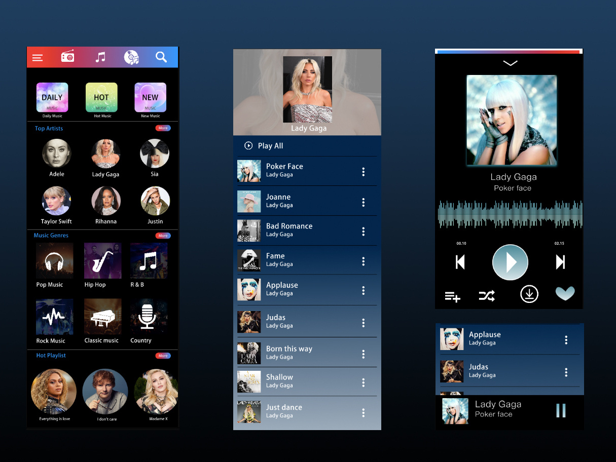 Music App UI by Pankaj Chopra on Dribbble