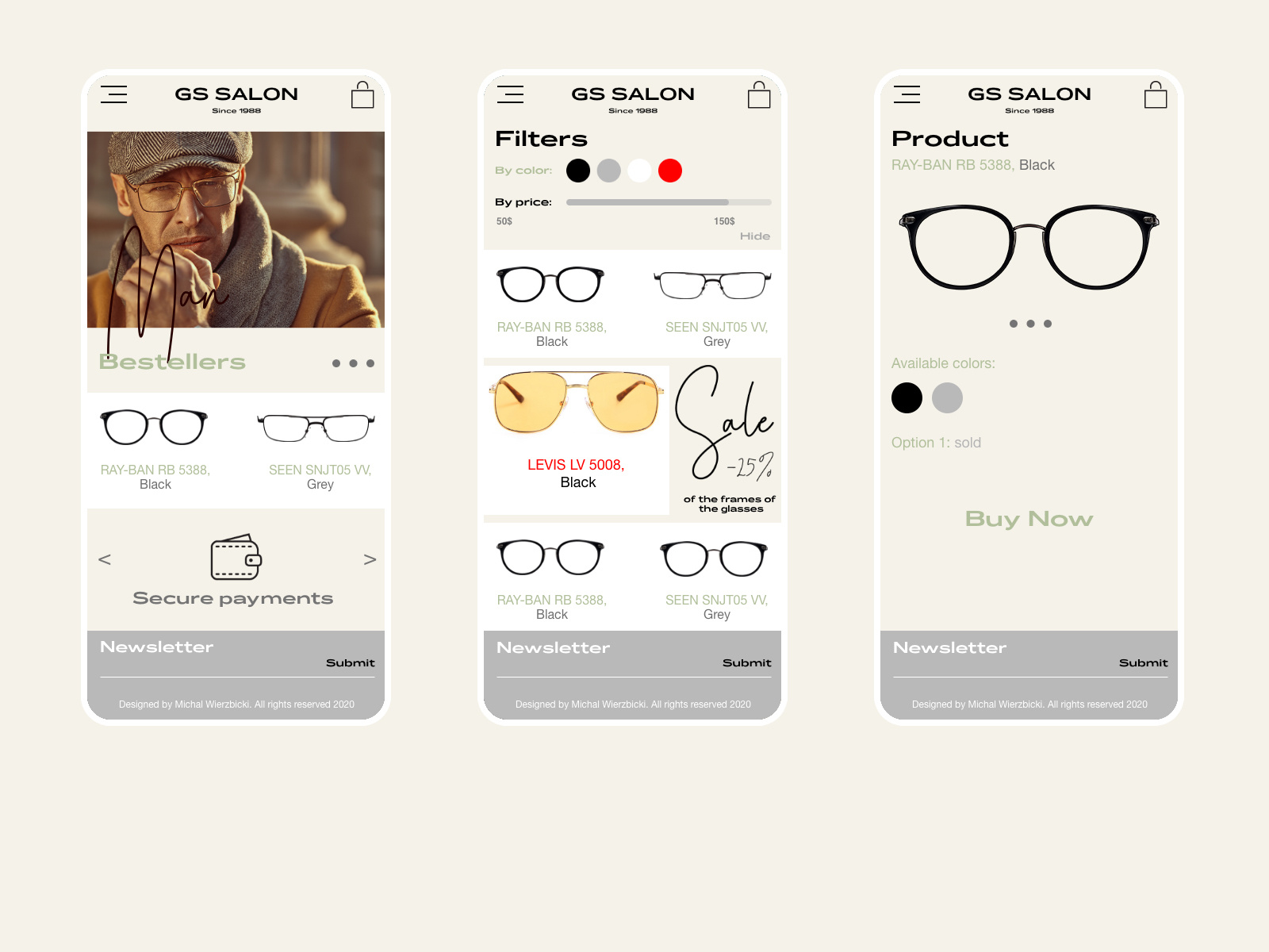 Glasses Salon Mobile Version by Michal Wierzbicki on Dribbble