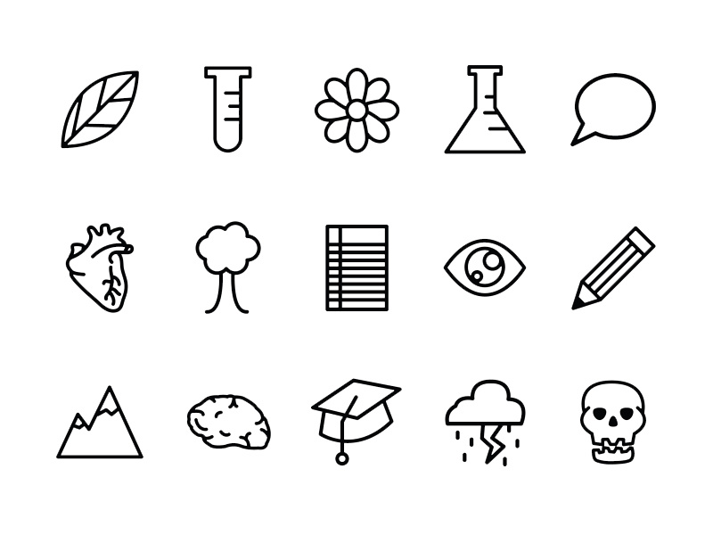 Science Icons by Charlie Mertens on Dribbble