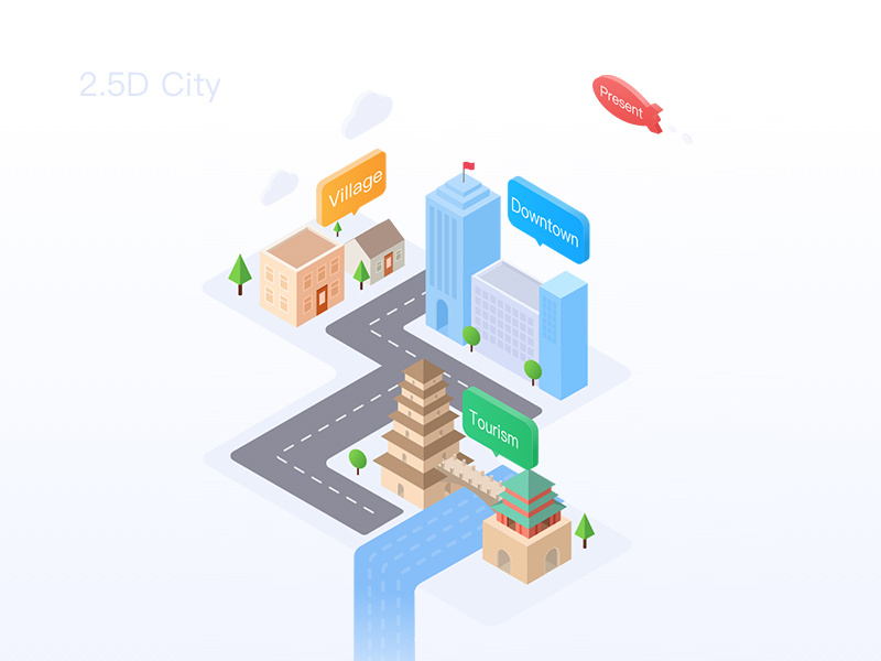 2.5D city by 9394r on Dribbble