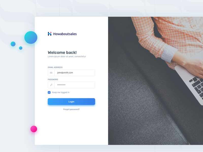 Sales Management Platform - Login Page by Pawel Kwasnik on Dribbble
