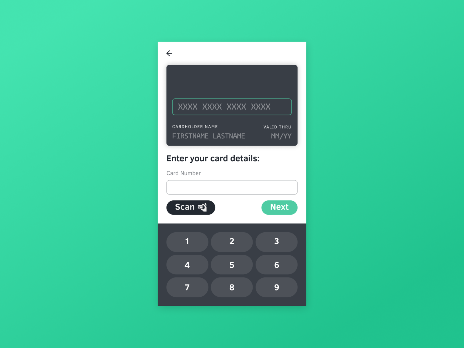 Credit Card Input Concept by Juwan Wheatley on Dribbble