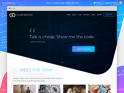 003 Landing Page by 🇵🇭Mussulini Lopez on Dribbble