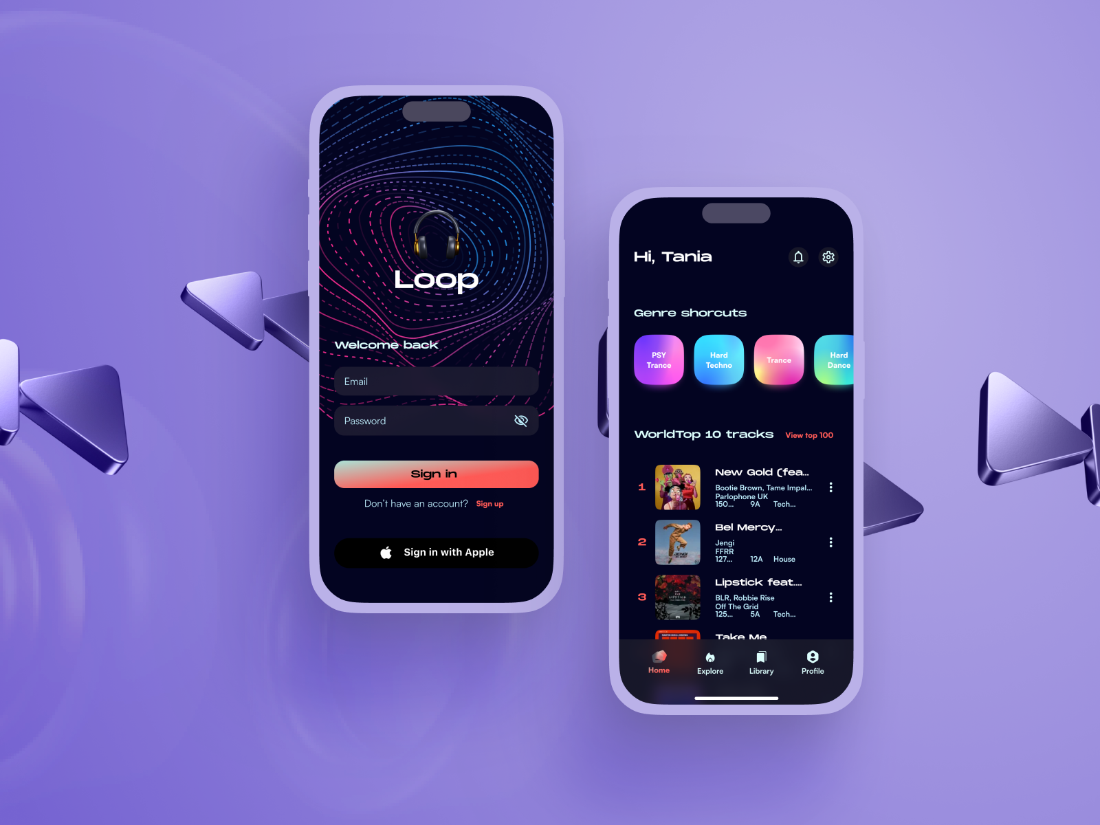 Loop music app by Daniel Amado on Dribbble