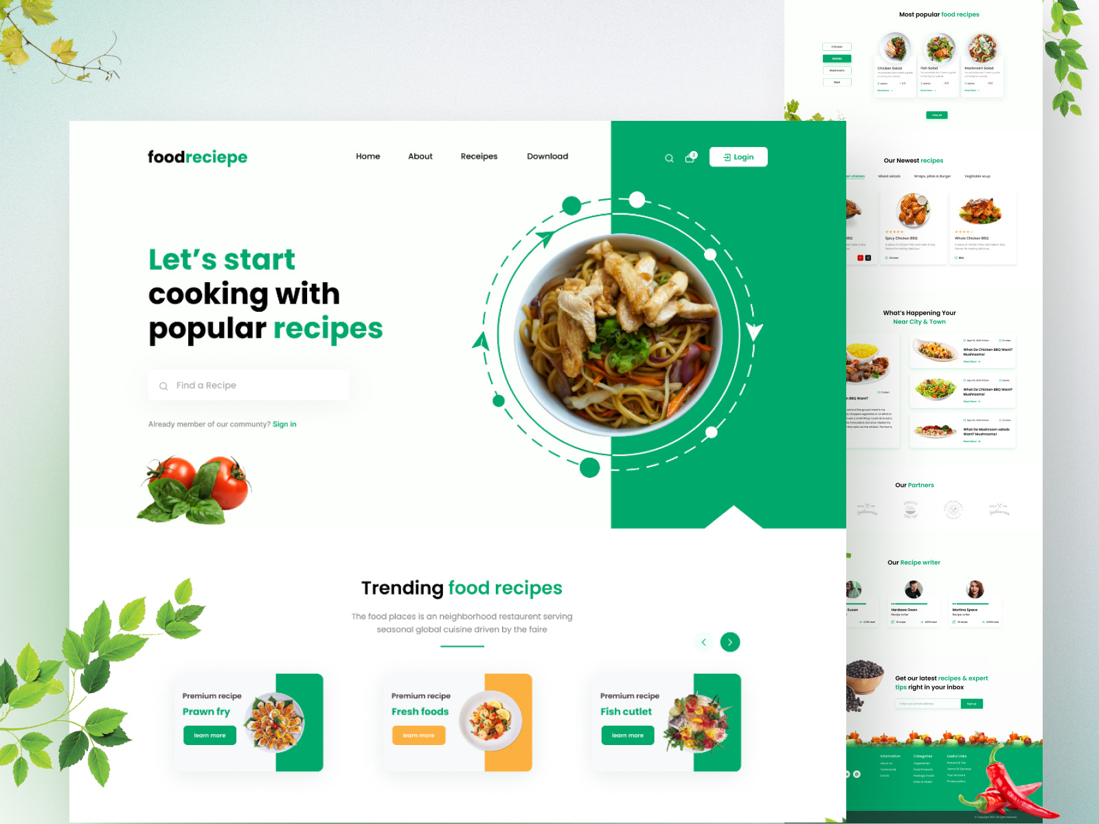 Food Recipe UI Landing Page Design by Md Nazmul Hassan on Dribbble