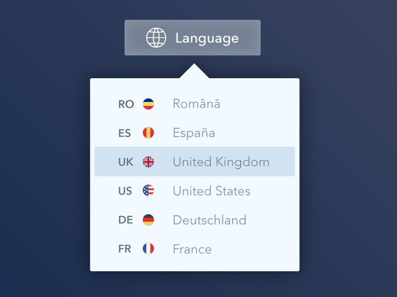 Language Dropdown Menu By Rachel McClung On Dribbble