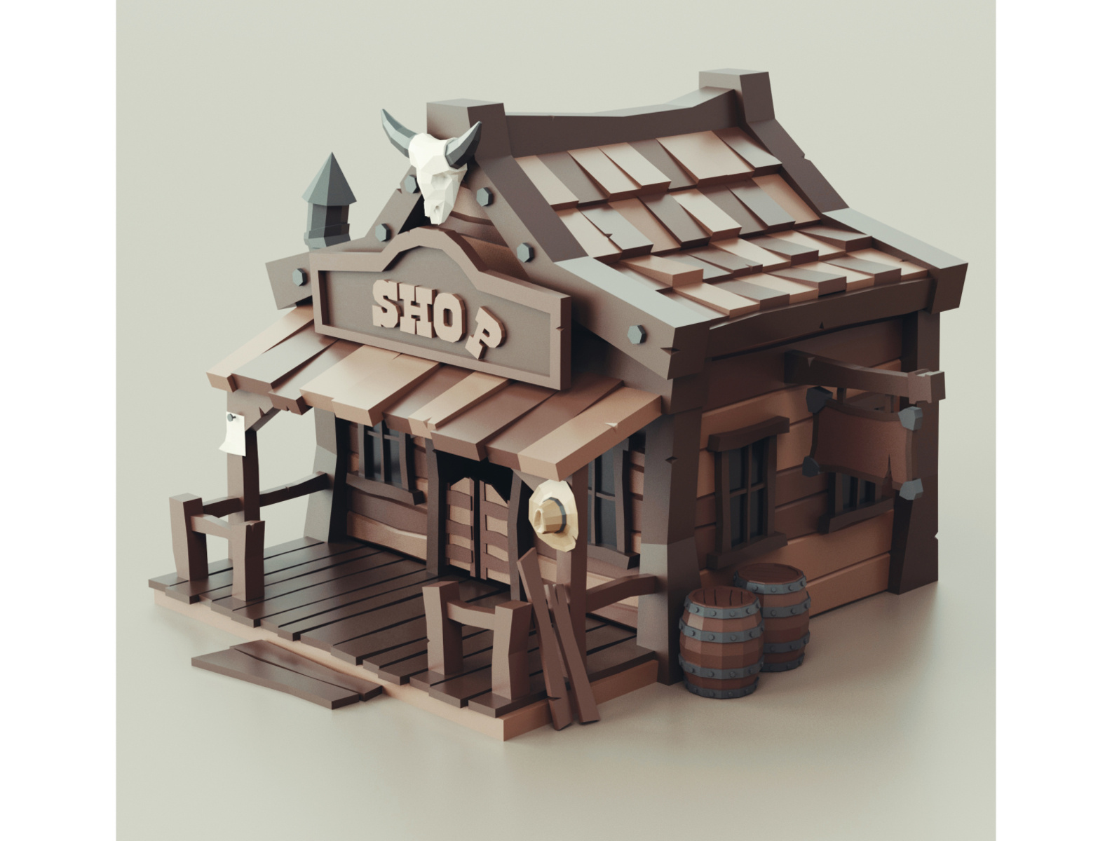 Lowpoly Wild West Shop by Piccopoly on Dribbble