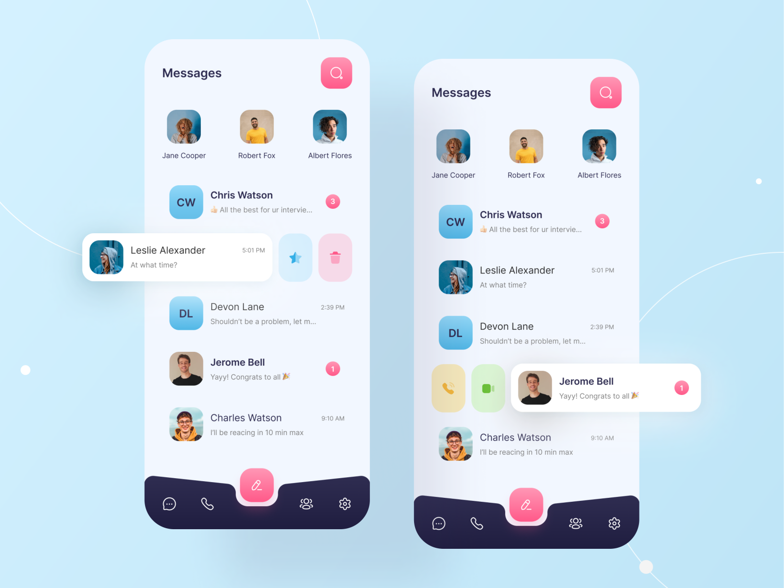 Minimal Chat App - Tab Bar Design by Madhura Patgavkar on Dribbble
