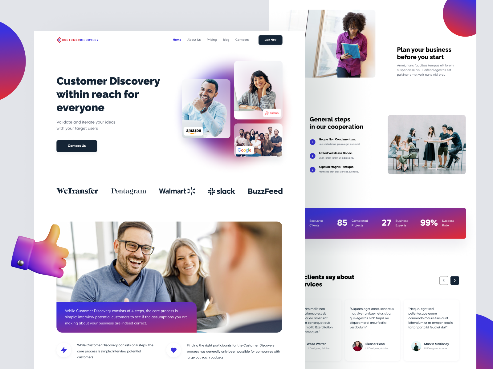 Customer Discovery - Website UI Concept Design by Max Dedovec on Dribbble