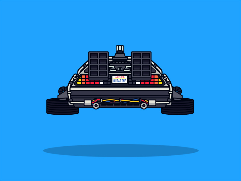 Flying Delorean by Dekker Slade on Dribbble