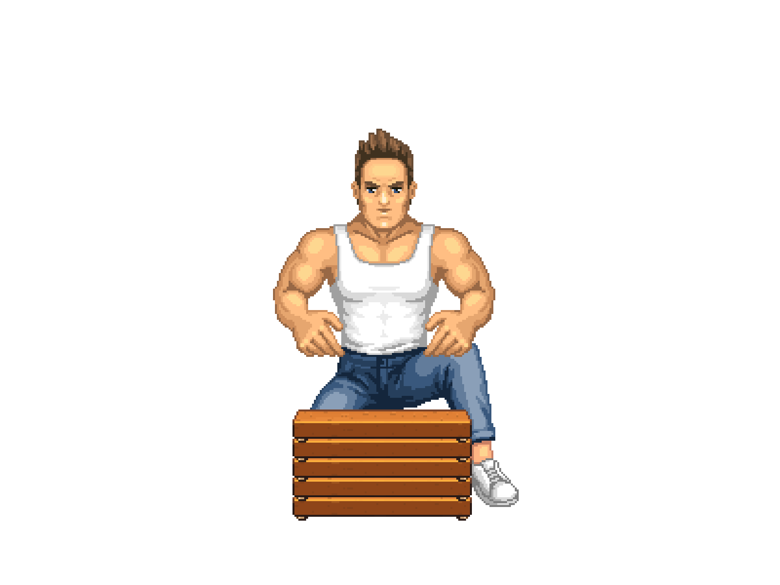 Pixel art karate. Normal hit. by Margarita Solianova on Dribbble