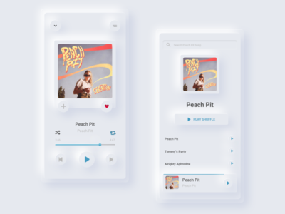 neumorphic music player by Reza on Dribbble