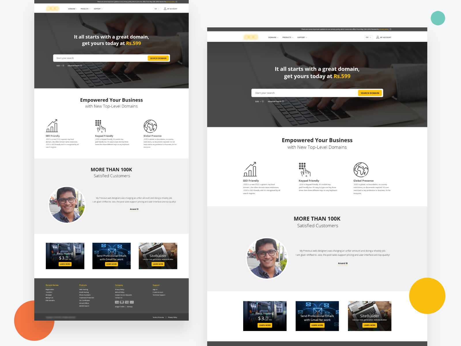 Doman Landing Page Ui by Bhavesh Patel on Dribbble