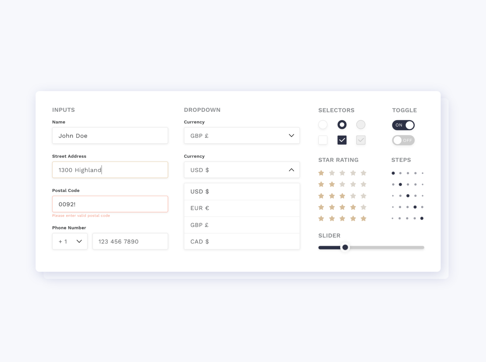 Form Design UI Elements Style Guide Inputs Selectors By Sara 