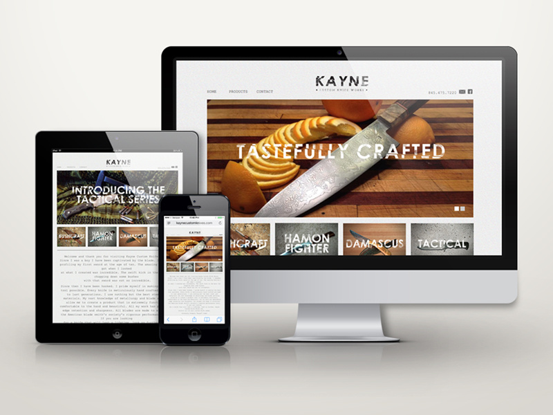 Kayne Custom Knives Website by Ron Gibbons on Dribbble