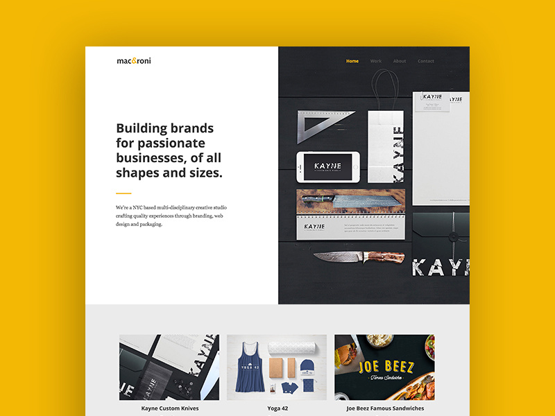 Macaroni Site by Ron Gibbons for Macaroni on Dribbble