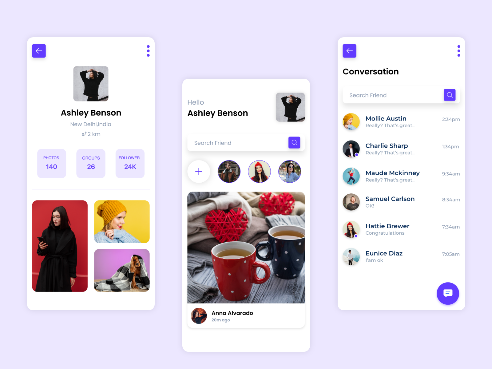 Social App UI by Karan Malhotra on Dribbble