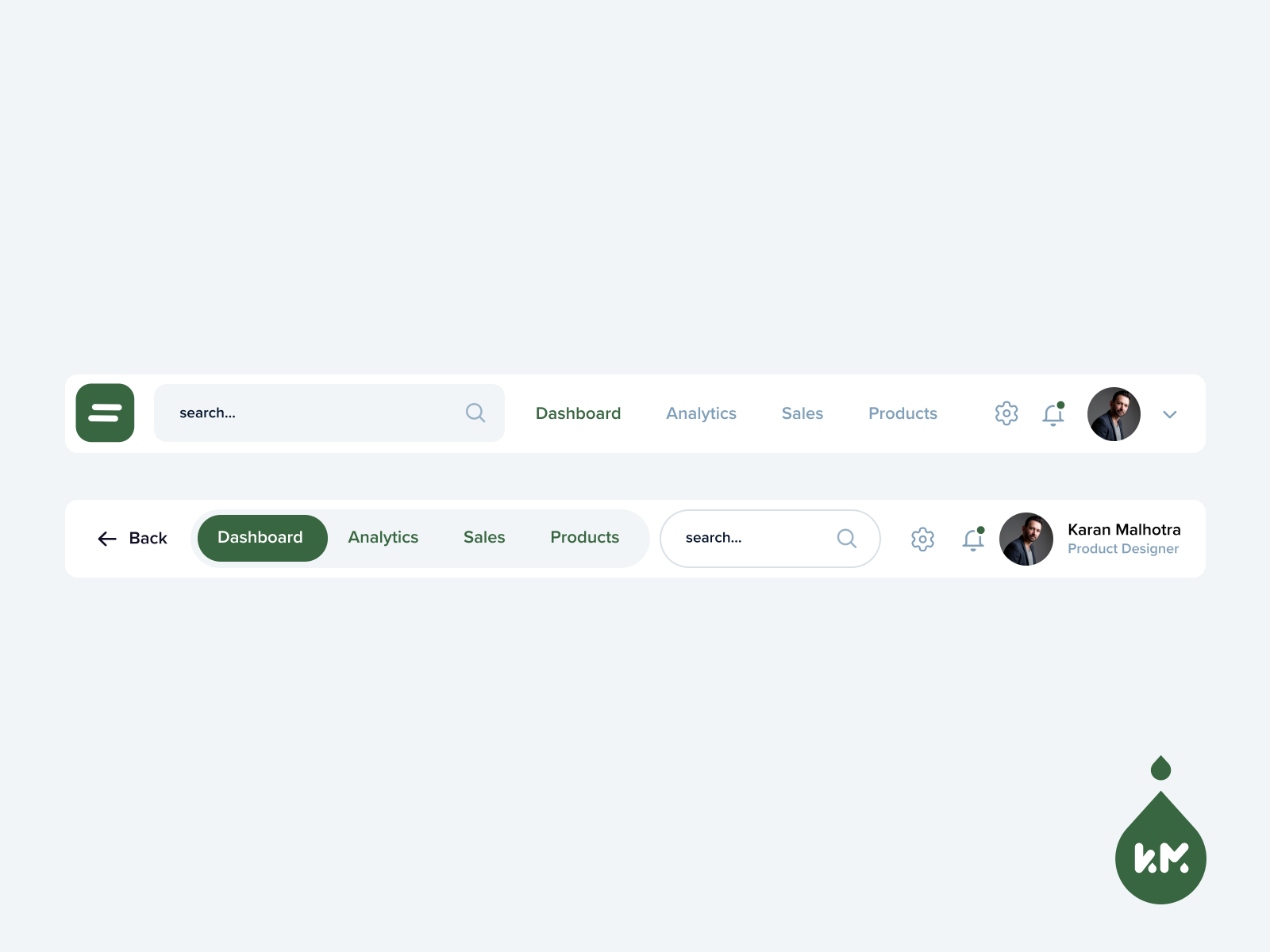 Dashboard Header by Karan Malhotra on Dribbble