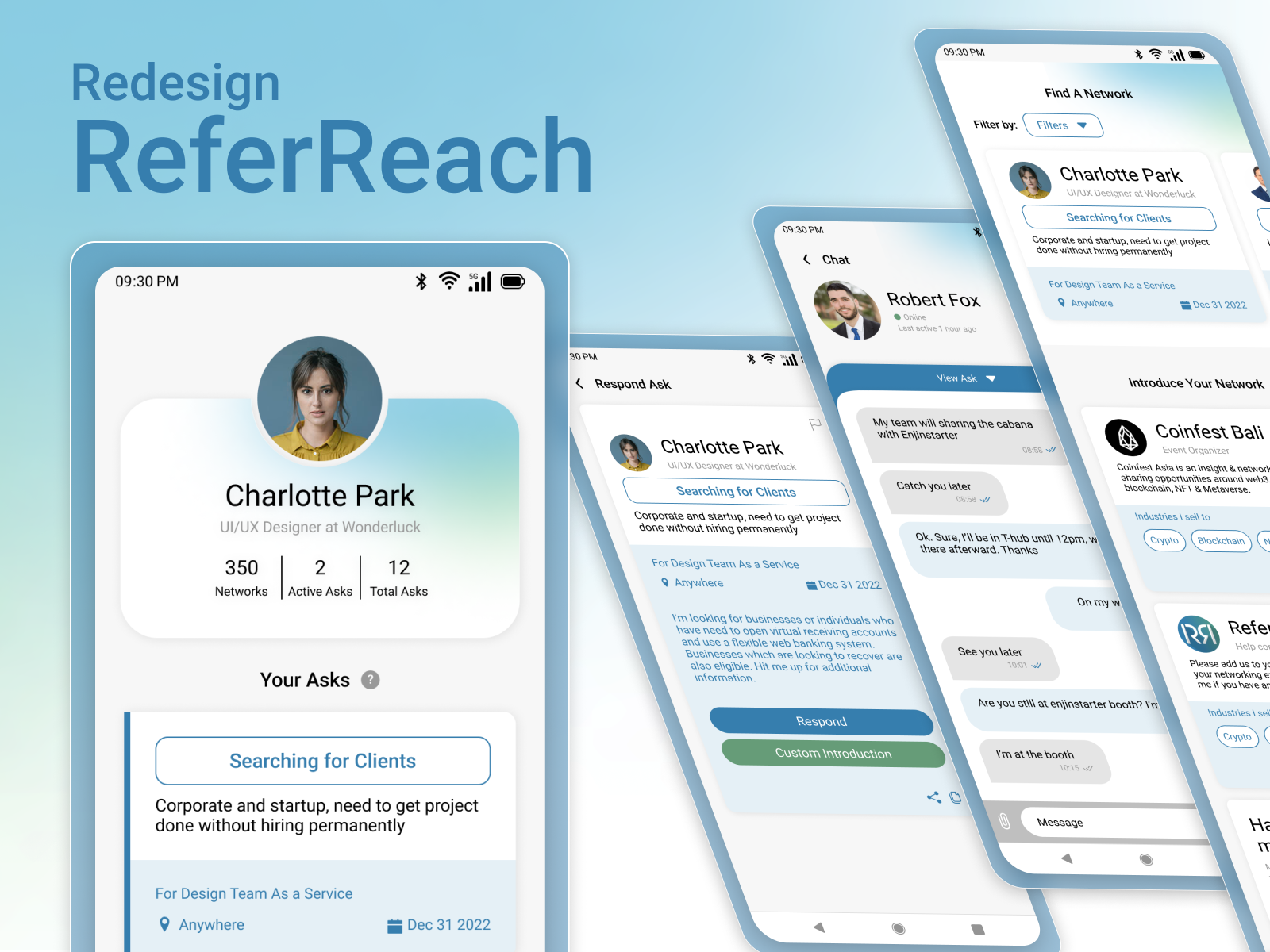 Case Study: Professional Networking Mobile App by Pamela Sarnia on Dribbble