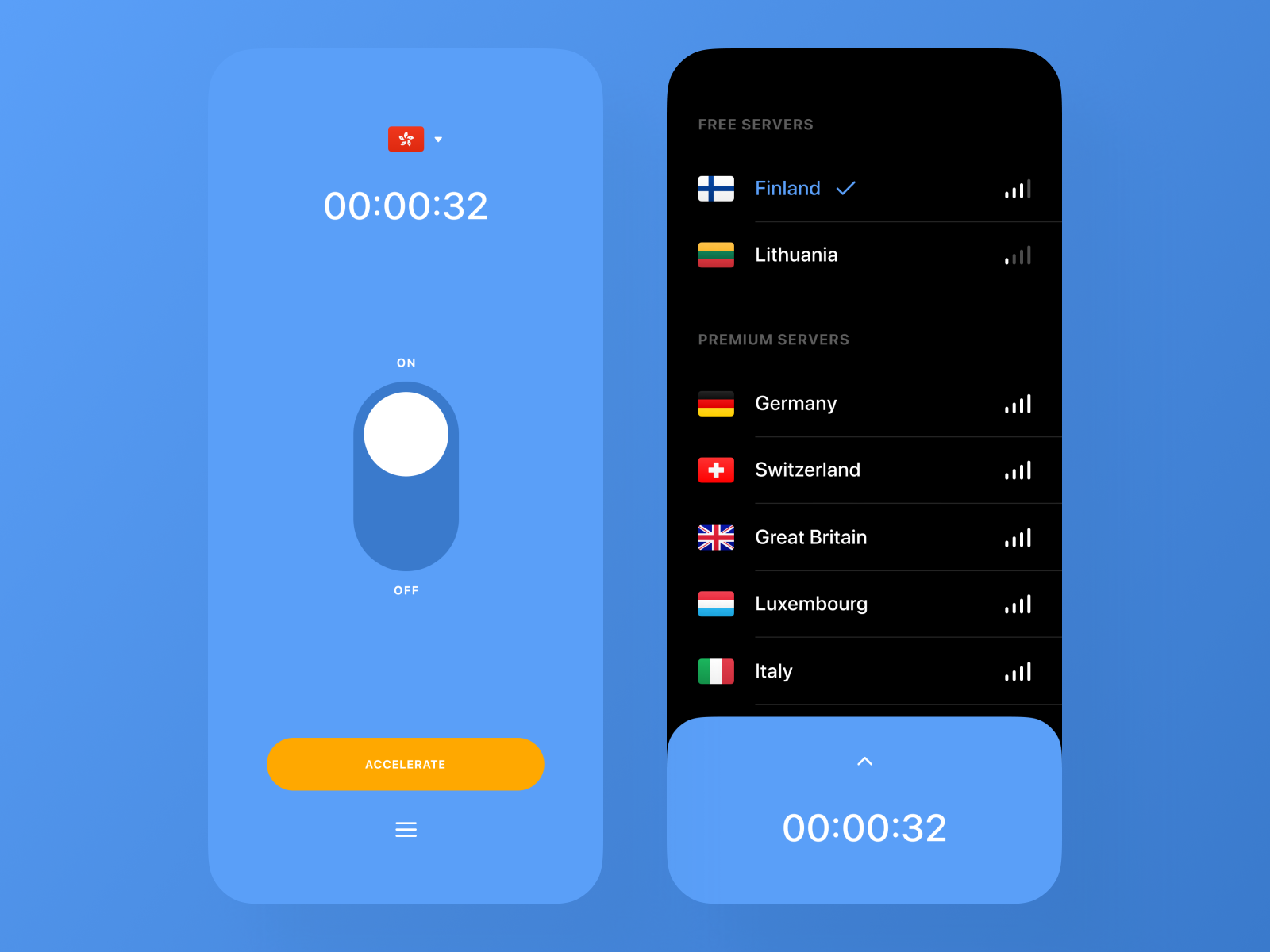 Minimalistic VPN App by Anton Drokov on Dribbble
