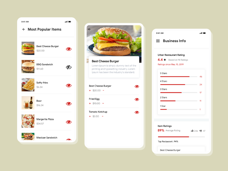 Menu & Item Details Screens For Restaurant Food Delivery App by ...